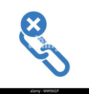 Delete, remove link Icon, hyperlink disconnect, broken chain Stock ...