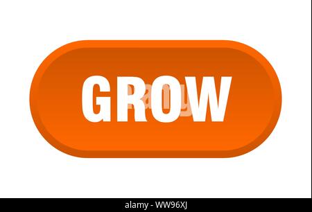 grow sign. grow rounded orange sticker. grow Stock Vector Image & Art ...