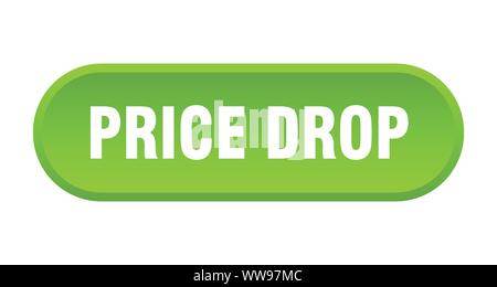 price drop sign. price drop rounded green sticker. price drop Stock ...