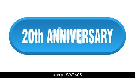 20th anniversary sign. 20th anniversary rounded blue sticker. 20th ...