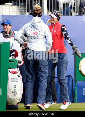 USA's Nelly Korda on the 1st tee during day four of the ISPS HANDA ...