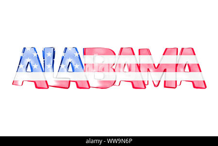 Alabama. Isolated USA state names with white background Stock Photo - Alamy