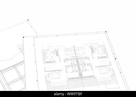 floorplan, technical drawing, floorplans Stock Photo - Alamy