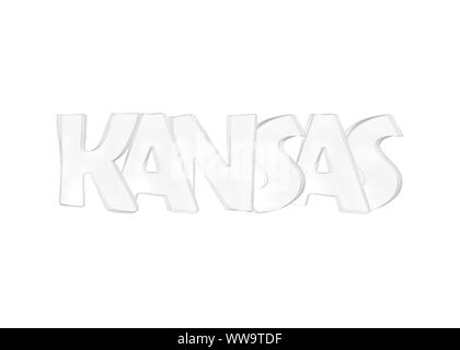 Kansas. Isolated USA state names with white background Stock Photo - Alamy