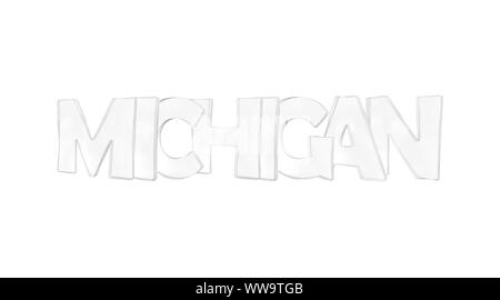 Michigan. Isolated USA state names with white background Stock Photo ...