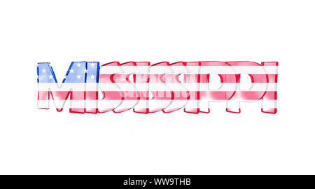 Mississippi. Isolated USA state names with white background Stock Photo ...