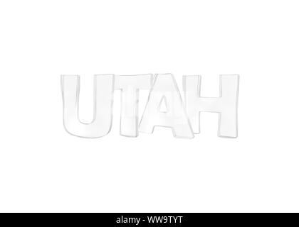 Utah. Isolated USA state names with white background Stock Photo - Alamy