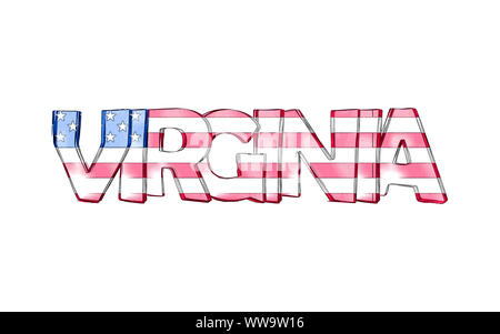 Virginia. Isolated USA state names with white background Stock Photo ...