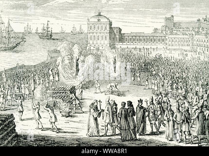 An auto-da-fé, the ritual of public penance, Inquisition punishment ...