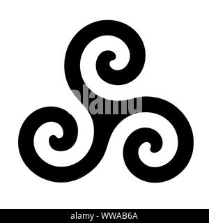 Triskelion megalithic ancient triple spiral black symbol Stock Photo ...