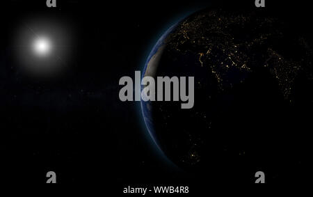 Planet earth with terminator line Stock Photo - Alamy