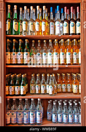 Kitron liquor, the traditional drink of Naxos island, in Vallindras ...