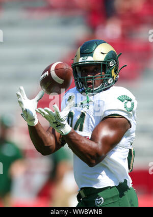 September 14, 2019: Colorado State wide receiver Dante Wright #22 comes ...