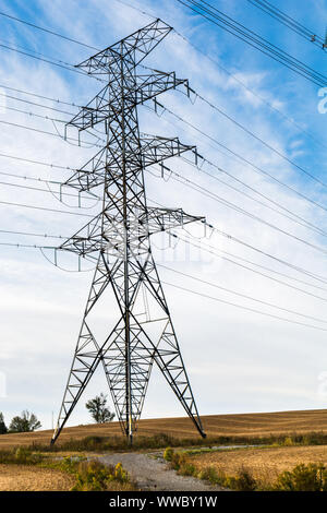 Hydro field showing hydro pole stations Stock Photo - Alamy
