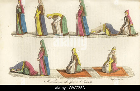 Muslim woman in namaz praying for Allah muslim god. Muslim woman on the ...