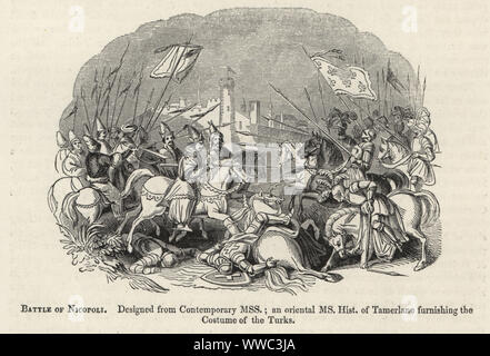 The Battle of Nicopolis, 1396. The Christian crusader army of knights ...