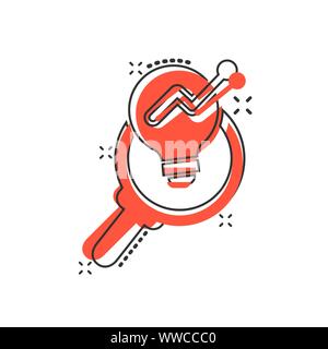 Insight icon in comic style. Bulb vector cartoon illustration on white ...