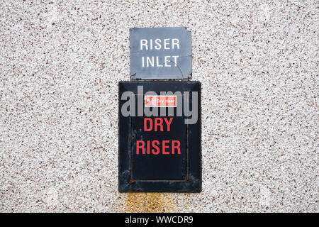 dry riser inlet sign on the front of unilever house victoria embankment ...