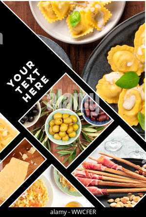 Food restaurant menu collection collage meal meals set Stock Photo - Alamy