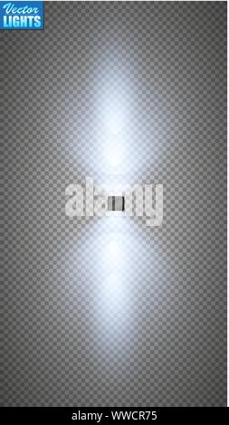 Glow light effect with white and blue sparks shining with special light ...