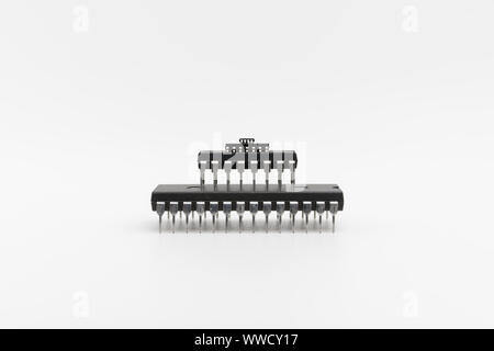 Different size and type integrated circuits stacked on a pile Stock ...