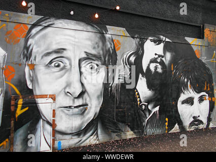 On the exterior wall of the Clutha Bar, next to the river Clyde in ...