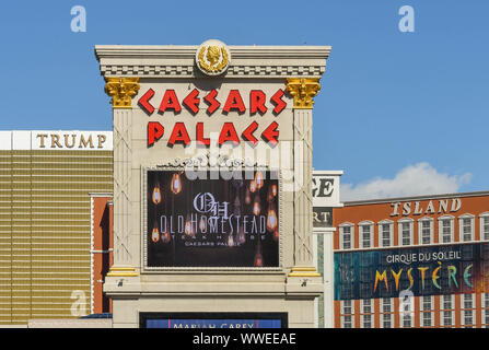 Caesars Palace sign in Las Vegas at Night Time Stock Photo - Alamy