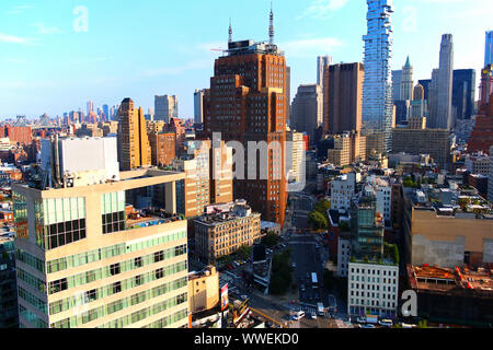 Aerial view of SoHo rooftops, with TriBeCa, East Village, West Village ...
