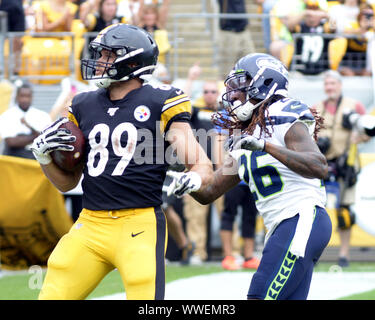 Pittsburgh Steelers tight end Kevin Foelsch (84) warms up before an NFL ...