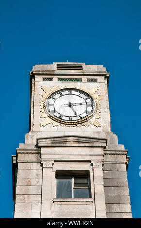 Blackpool Tower and Cocker Clock Tower in Stanley Park seen from across ...