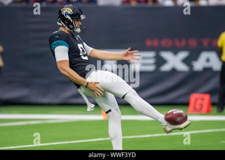 Jacksonville Jaguars punter Logan Cooke (9) warms up an NFL football ...