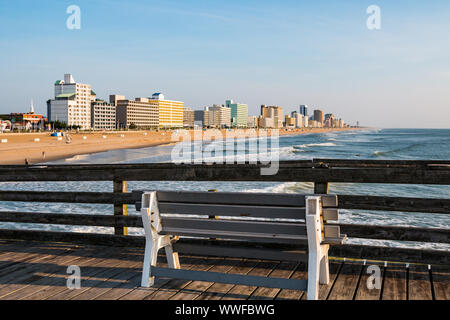 View along the boardwalk, Virginia Beach Oceanfront, from near 36th ...