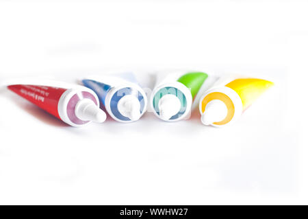 Tubes with food colouring Stock Photo - Alamy