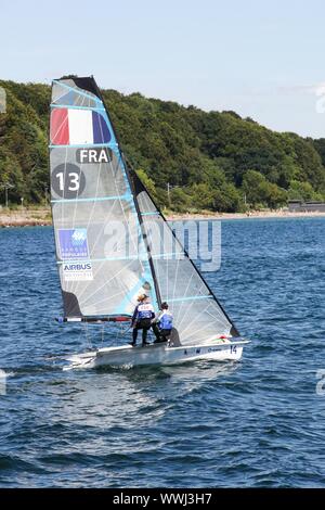 Aarhus, Denmark - August 9, 2018: French sailing federation logo on a ...