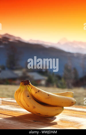 fresh bananas in sunrise light Stock Photo - Alamy