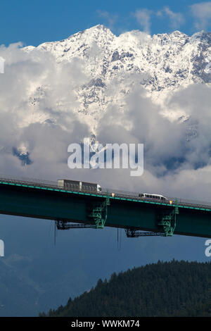 Pillars of the Brenner motorway bridge, which will be restored from ...