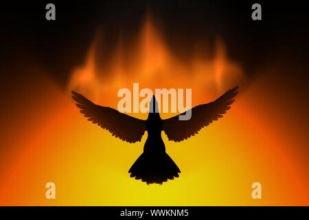 phoenix rising in fire 3d concept Stock Photo - Alamy
