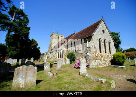 Pretty churchyard of Hellingly village church, East Sussex, UK Stock ...