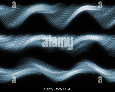 Abstract sine wave rendered in blue against black background Stock ...