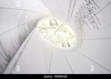 financial graph tube look at money coins Stock Photo - Alamy
