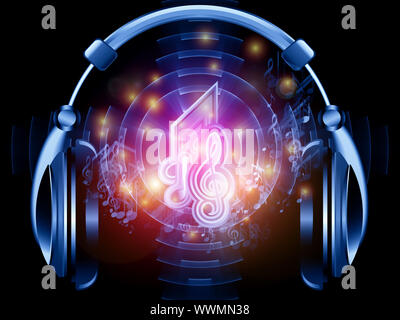 Music in headphones background suitable as a backdrop for projects on ...