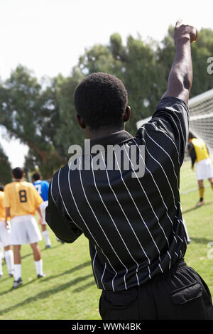 Football referee making a call Stock Photo - Alamy