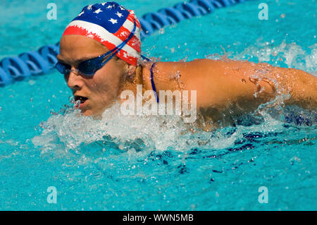 Woman swimming laps Stock Photo - Alamy