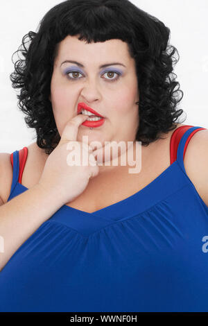 Woman Curling Her Lip Stock Photo - Alamy