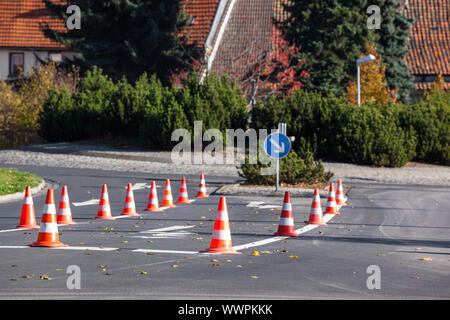 road marking works Stock Photo - Alamy