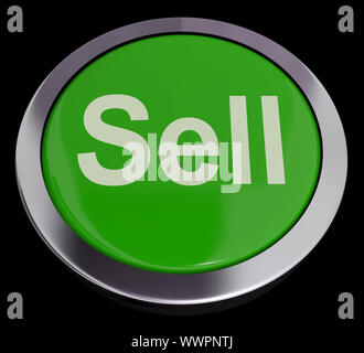 Sell Button Green Showing Sales And Business Stock Photo - Alamy