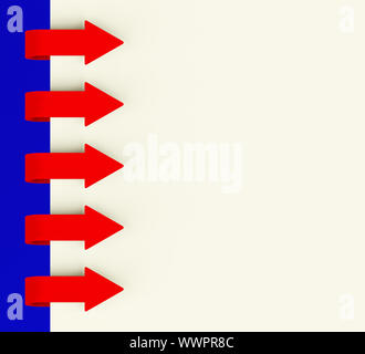 Five Arrow Tabs Over Paper For Menu Lists Or Notes Stock Photo - Alamy
