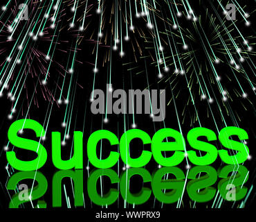 Success And Fireworks Shows Achievement And Determination Stock Photo ...