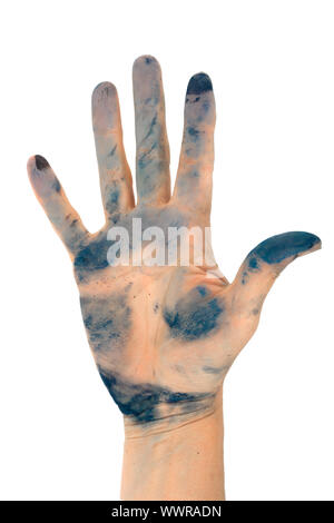 Female hand soiled by in ink, isolated on white background Stock Photo ...