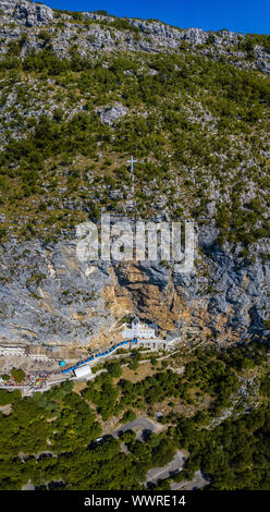 Aerial view of The Monastery of Ostrog, Serbian Orthodox Church ...